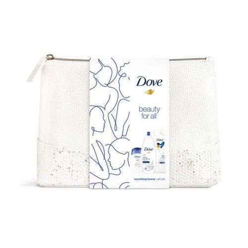 Dove set Nourishing Beauty neseser (gel za tuširanje + losion + stik)