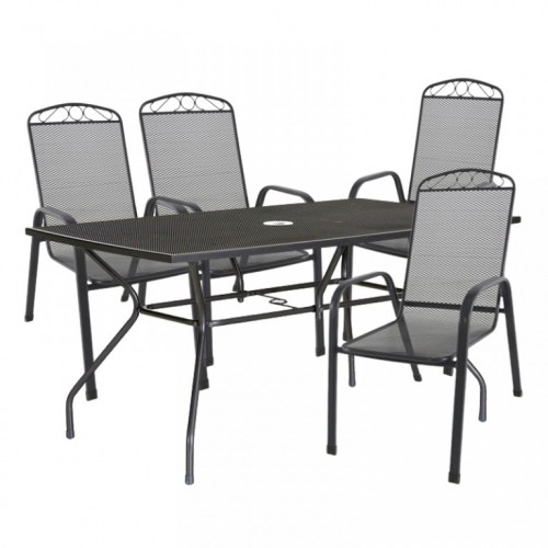 Baštenska Garnitura Melfi - 4 stolica i sto siva