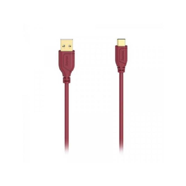 HAMA USB-C kabl,fleksibilan,bakar,pozlata, 0.75m crveni 200636