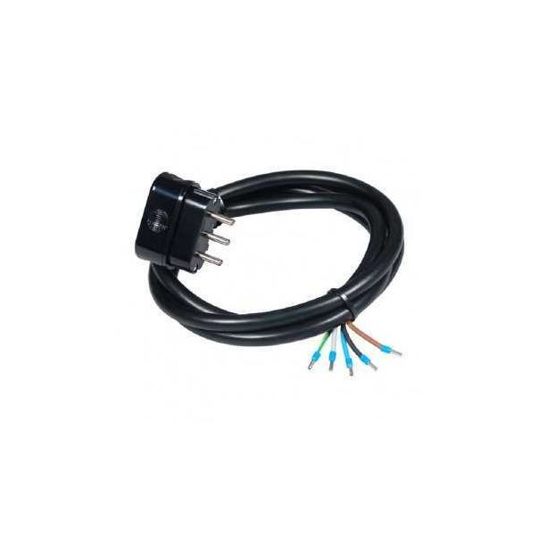 COMMEL Priključni kabl trofazni 16A 400V 10000W crni 3m H05VV-F 5G2,5 C0719