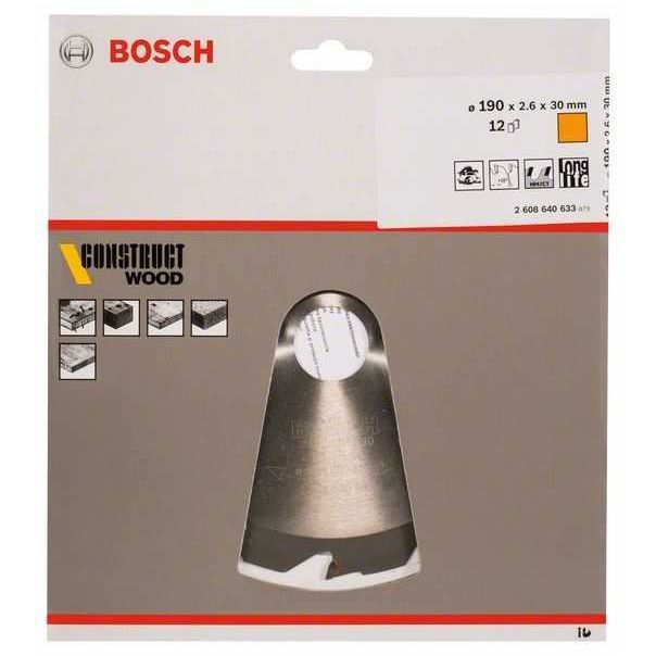 BOSCH List kružne testere Construct Wood 2608640633, 190 x 30 x 2,6 mm; 12