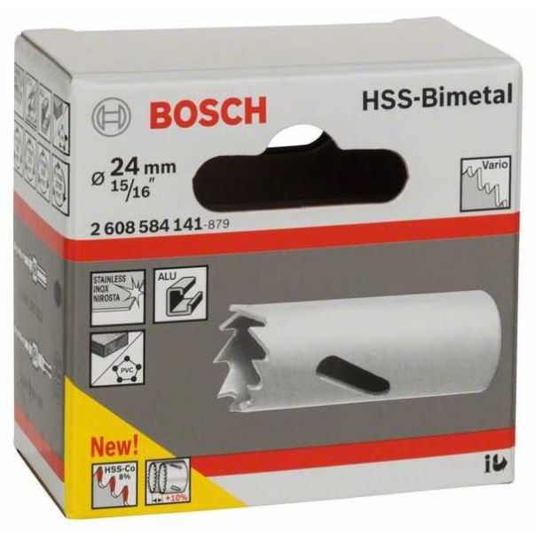 BOSCH Testera za otvore HSS-bimetal za standardne adaptere 2608584141, 24 mm, 15/16"