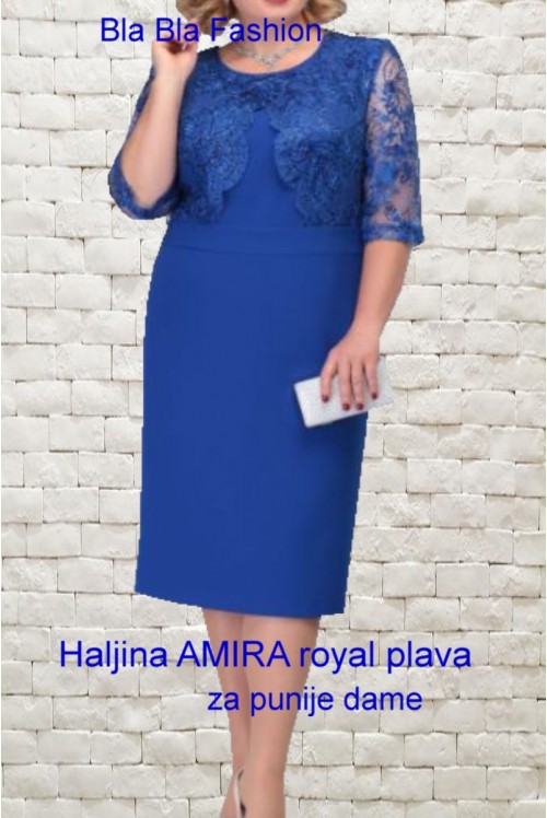 Haljina Amira Royal Plava Za Punije Dame