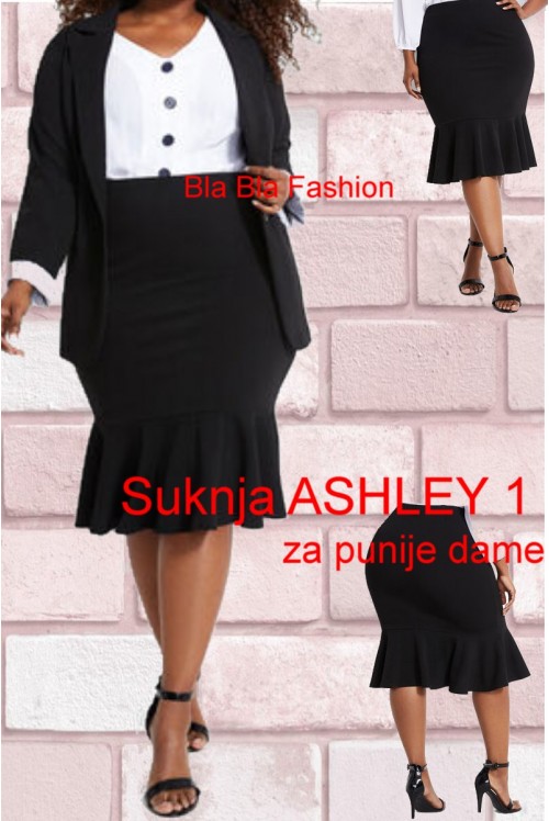 Suknja Ashley 1 Crna Za Punije Dame