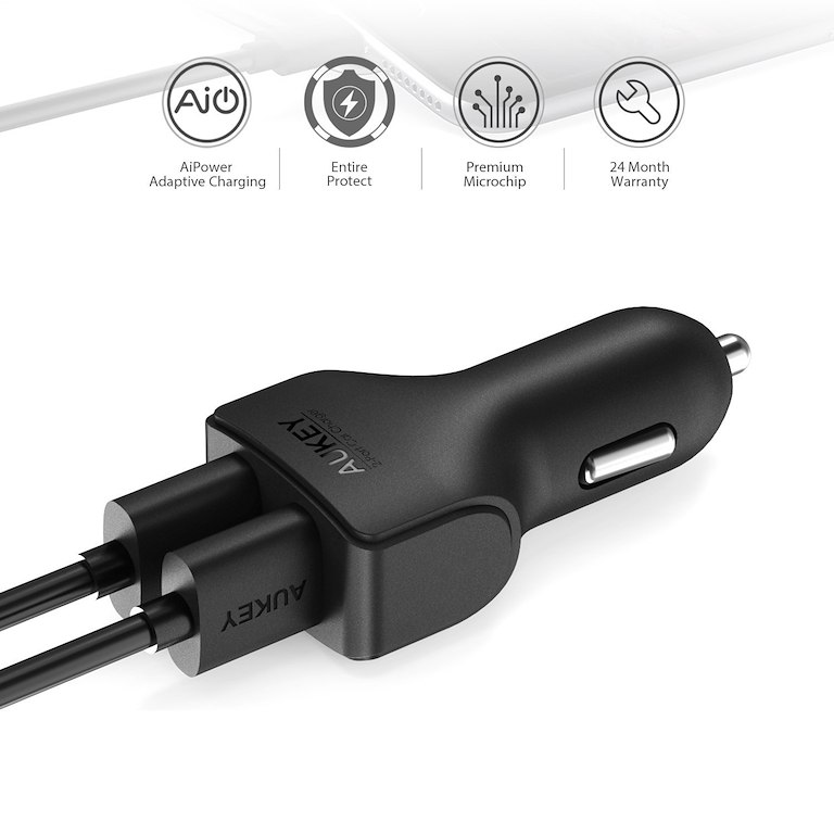 AUKEY 2-Port 24W Auto Punjač CC-S3