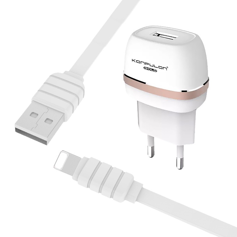 Konfulon Kućni Punjač C25+S05 2xUSB 5V 1A +Lightning Kabl