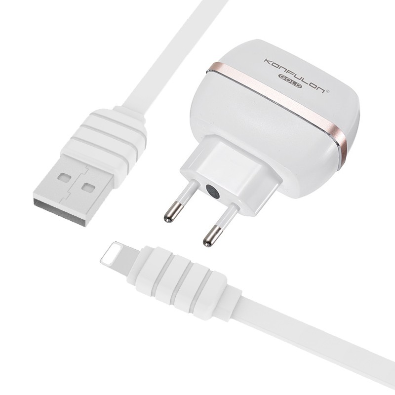 Konfulon Kućni Punjač C23+S31A 2xUSB 5V 2.4A + Lightning Kabl