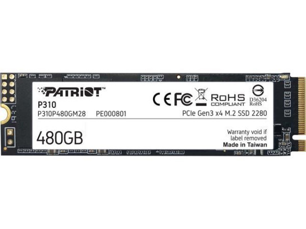 SSD M.2 NVMe 480GB Patriot P310 1700MBs/1500MBs P310P480GM28