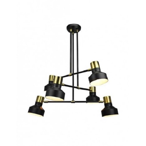 LUNA 97 luster 6xE14 BLACK/ANTIQUE BRASS BB Link