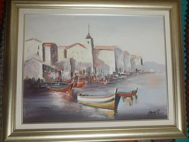 D.Canić:`Mirno more`, uramljena 40x50 cm.