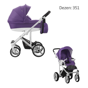 Bebetto kolica za bebe set 2u1 Magnum beli ram 351