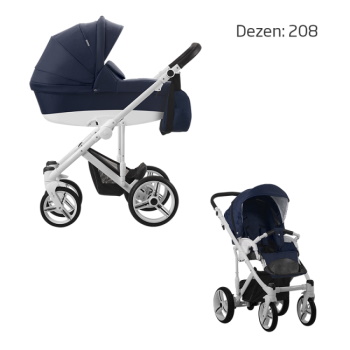 Bebetto kolica za bebe set 2u1 Magnum beli ram 208