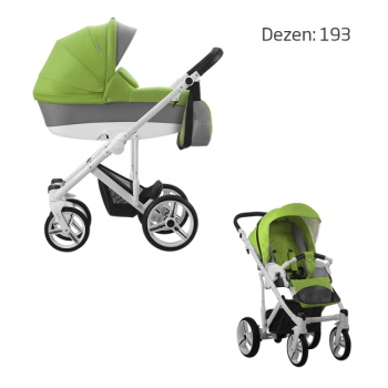 Bebetto kolica za bebe set 2u1 Magnum beli ram 193