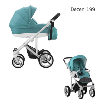 Bebetto kolica za bebe set 2u1 Magnum beli ram 199