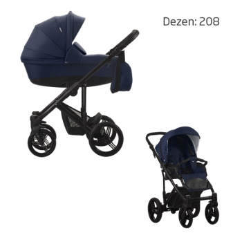 Bebetto kolica za bebe set 2u1 Magnum crni ram 208