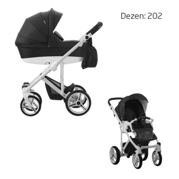 Bebetto kolica za bebe set 2u1 Magnum beli ram 202