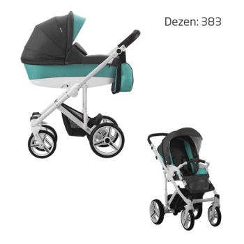 Bebetto kolica za bebe set 2u1 Magnum beli ram 383