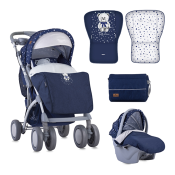 Lorelli kolica za bebe 2u1 Toledo Dark Blue Teddy Bear