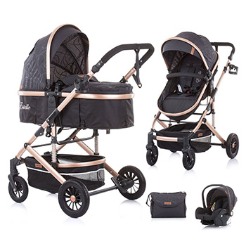 Chipolino kolica za bebe 3u1 Estelle anthracite