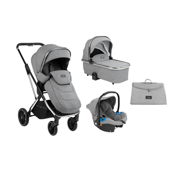 Kikka Boo dečija kolica set 3u1 Angele chrome grey