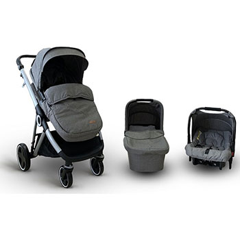 Baby Bear Origin kolica 3u1 Urban Life Light grey