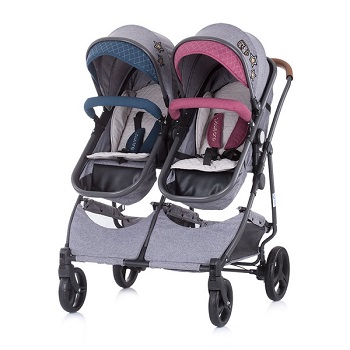 Chipolino kolica za blizance Duo Smart Boy/Girl Linen