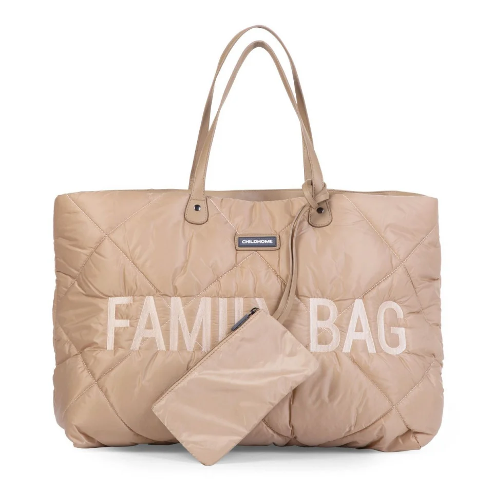 FAMILY BAG, QUILTED PUFFERED BEIGE