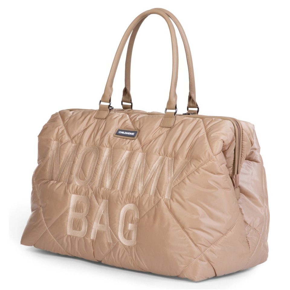 MOMMY BAG, QUILTED PUFFERED BEIGE