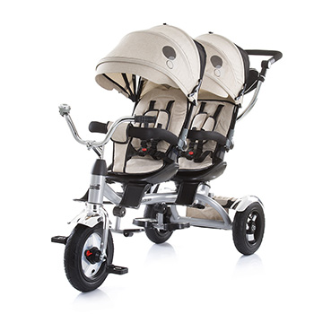 Chipolino tricikl za blizance Tandem beige