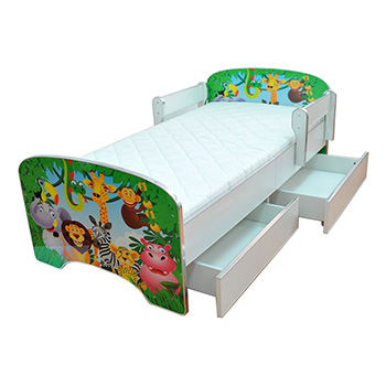 Dečiji krevet sa fiokama model 803 green jungle