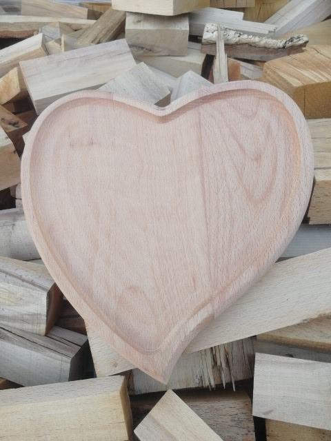 Wood Holz Daska srce poslužavnik 250 x 260 x 20 mm