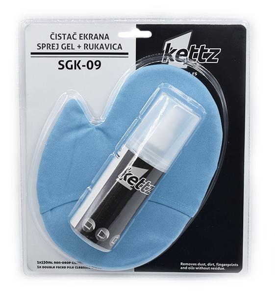 Čistač ekrana sprej gel+rukavica Kettz SGK-09
