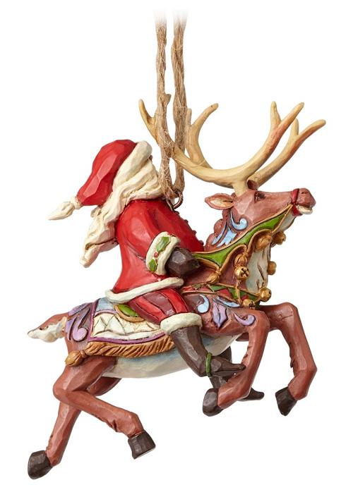 Jim Shore Santa Riding Reindeer Hanging Ornament Figure