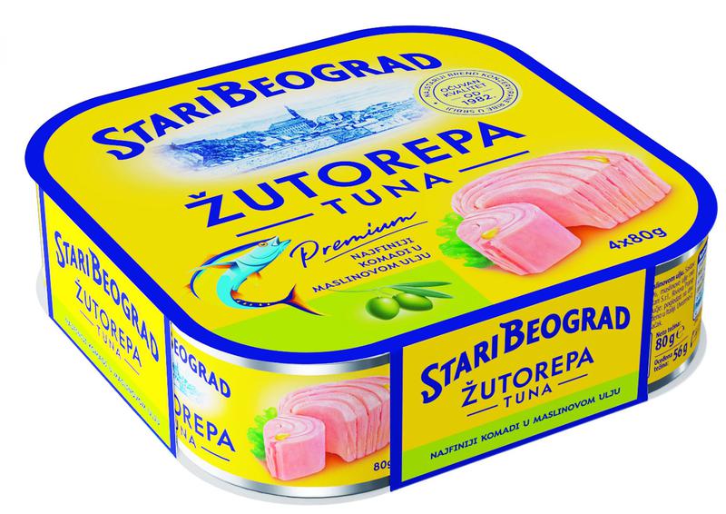 Stari Beograd Zutorepa tuna komadi u maslinovom ulju 4*80g