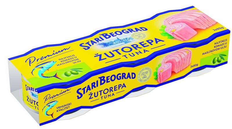 Stari Beograd Zutorepa tuna komadi u maslinovom ulju 3*80g