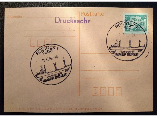 7610 Postkarte DDR, uslužno žigosana
