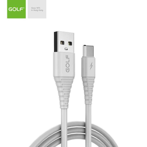 GOLF USB kabl Type C, GC-64t, ojačan 3A, 1m, bela