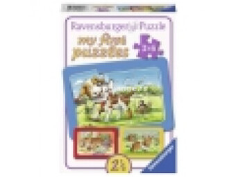 Ravensburger puzzle (slagalice) - Moje prve puzle, 3 u 1, Pas, zec, macka RA07062