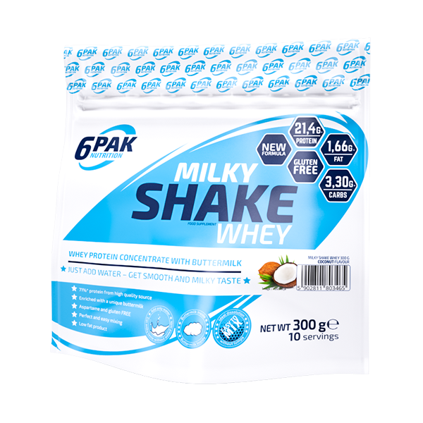 6Pak Milky Shake Whey 300 g Jagoda