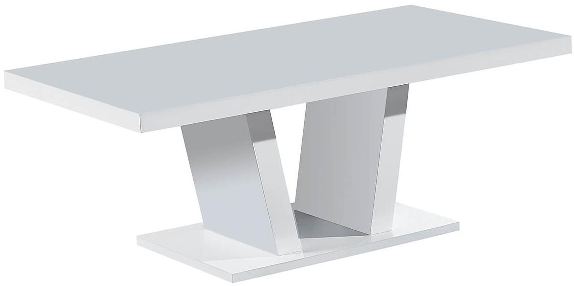 Klub sto Oslo 110x60x42 cm beli visoki sjaj