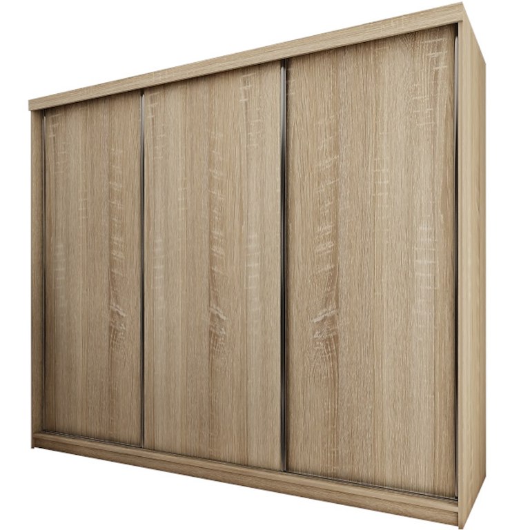 Ormar TOP 3 vrata 250x62x200 natur/ogledalo