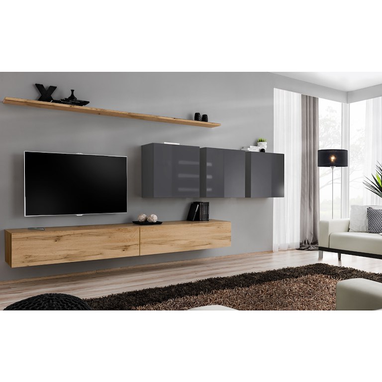 Regal Switch VII 330x40x150 cm natur/siva