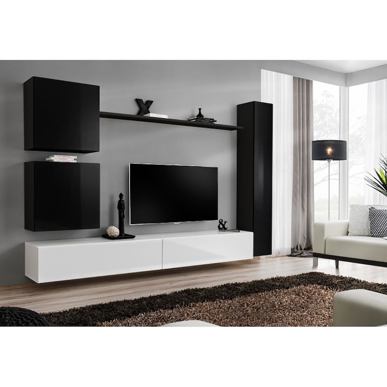 Regal Switch VIII 280x40x180 cm crna/bela