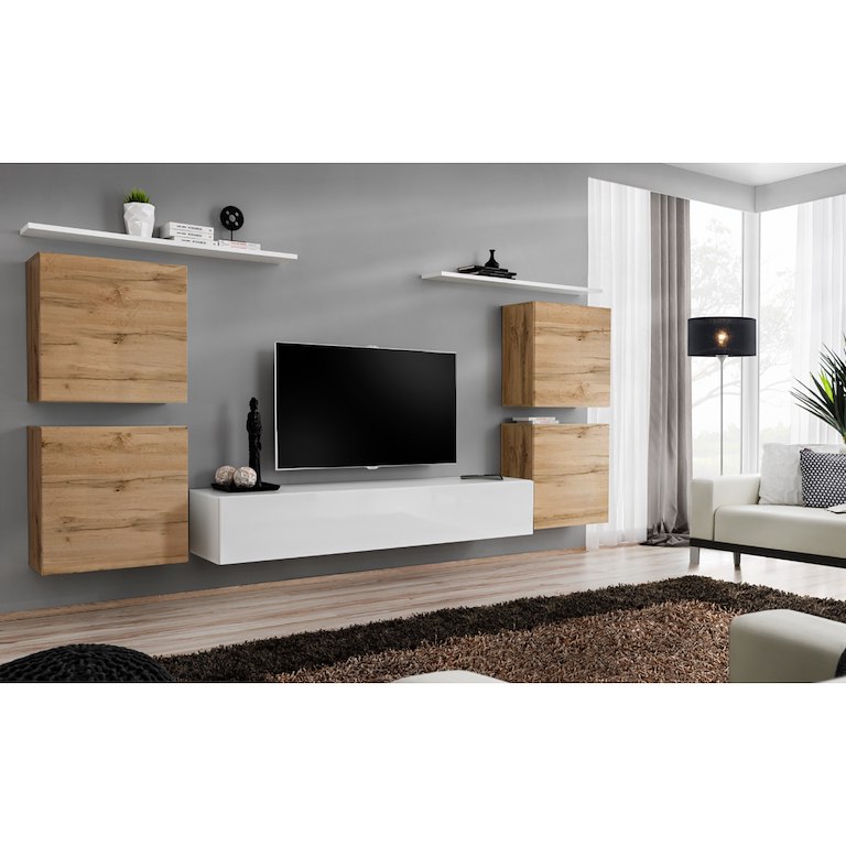 Regal Switch IV 320x40x130 cm natur/bela