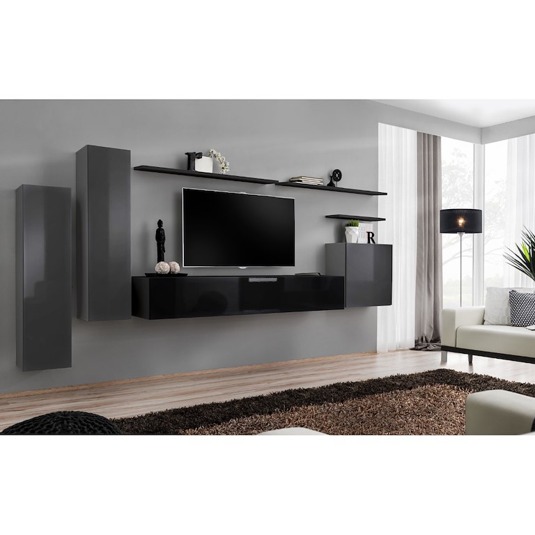 Regal Switch I 330x40x160 cm siva/crna