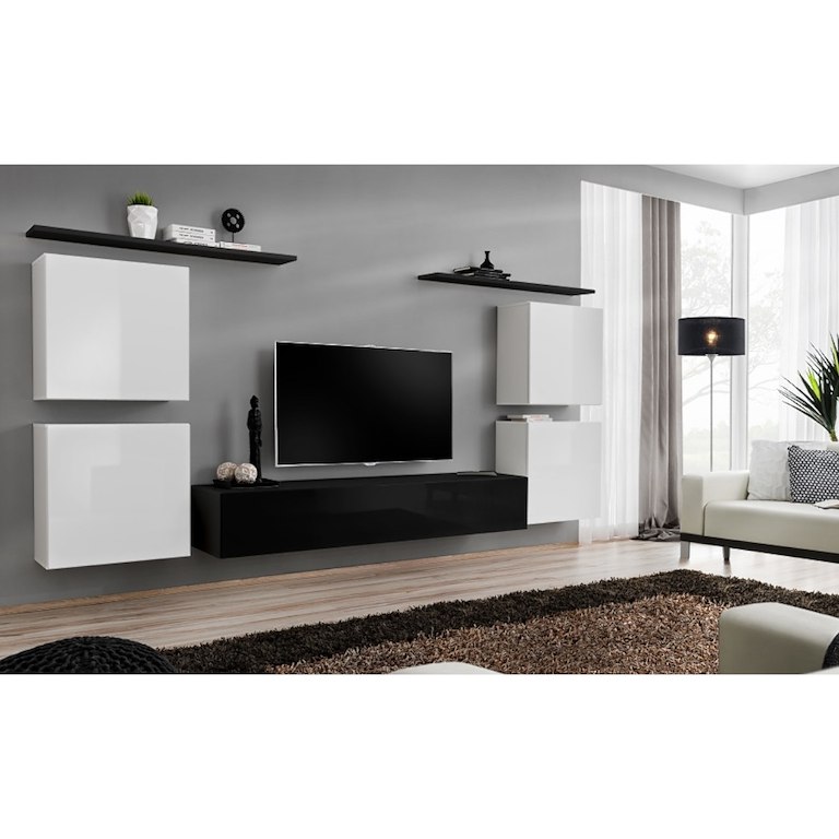 Regal Switch IV 320x40x130 cm bela/crna