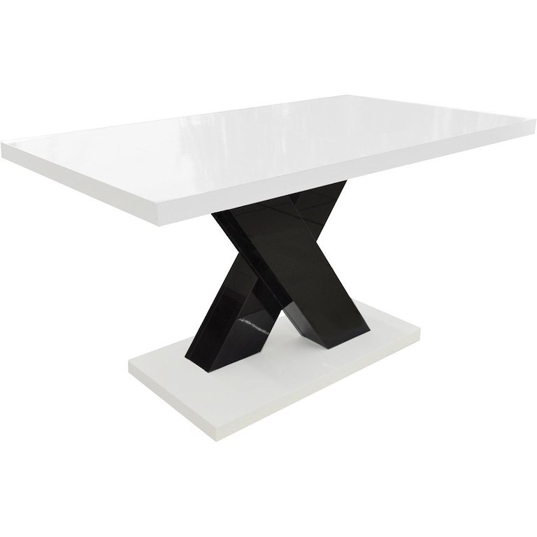Klub sto Ksena 109x60x59 cm crni/beli visoki sjaj