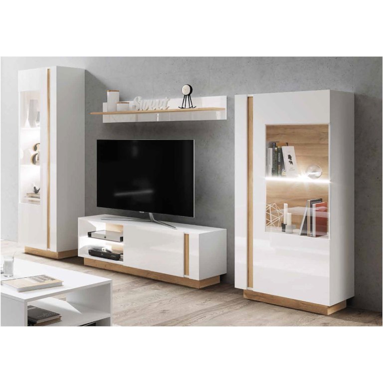 Regal Arco 270 1x40x193 5 bela visoki sjaj/natur