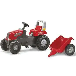 Rolly traktor na pedale Junior sa kid prikolicom crveni