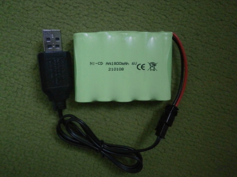 6V 1800 mah Ni-Cd AA punjiva sa SM 2P utikač+USB punjač
